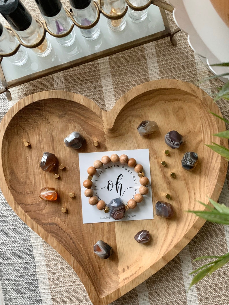 Botswana Agate Diffuser Bracelet Essential Oil Diffuser - Etsy