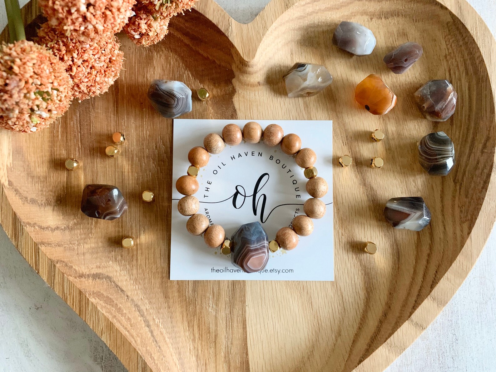 Botswana Agate Diffuser Bracelet Essential Oil Diffuser - Etsy