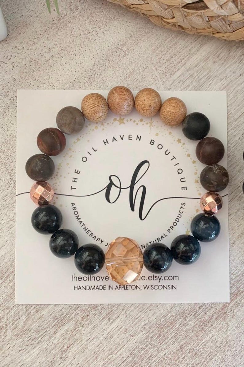 Peach Bling Diffuser Bracelet ~ Essential Oil ~ Aromatherapy ~ Blue ...