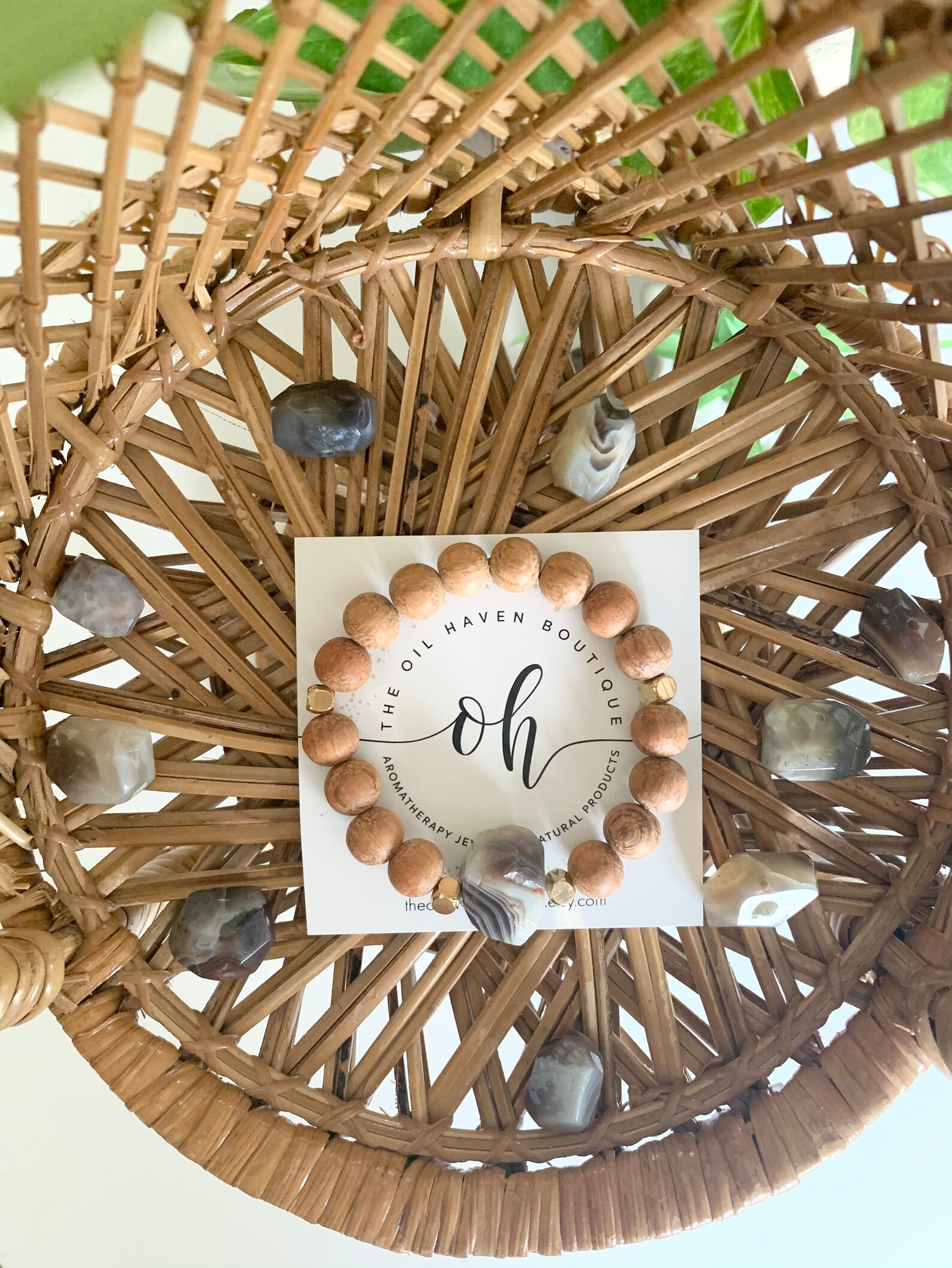 Botswana Agate Diffuser Bracelet Essential Oil Diffuser - Etsy