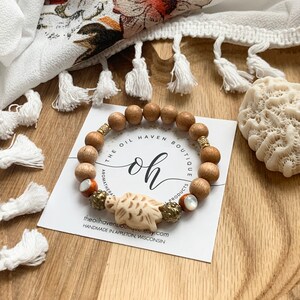 Sea Turtle Bone Bead Bracelet | Mother of Pearl Inlay Diffuser - Etsy