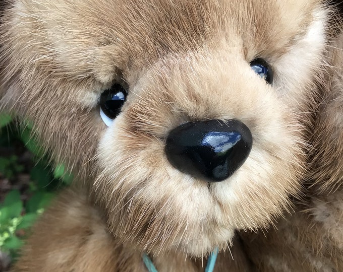 Adorable Golden Tan Real Mink Teddy Bear - Etsy