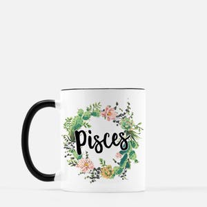 Pisces Coffee Mug, Pisces Star Sign Mug, Pisces Zodiac, Pisces Zodiac ...