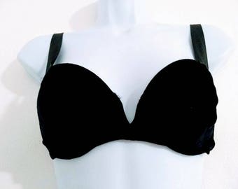 Lejaby Black Lace & Satin Bra Made in France | Etsy