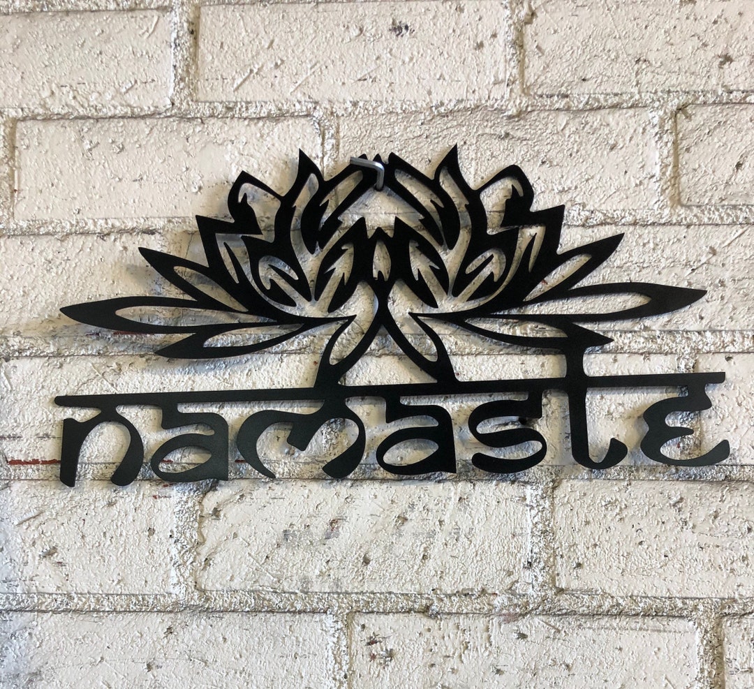 Namaste Metal Wall Sign, Namaste Wall Art, Meditation Wall Art, Metal ...