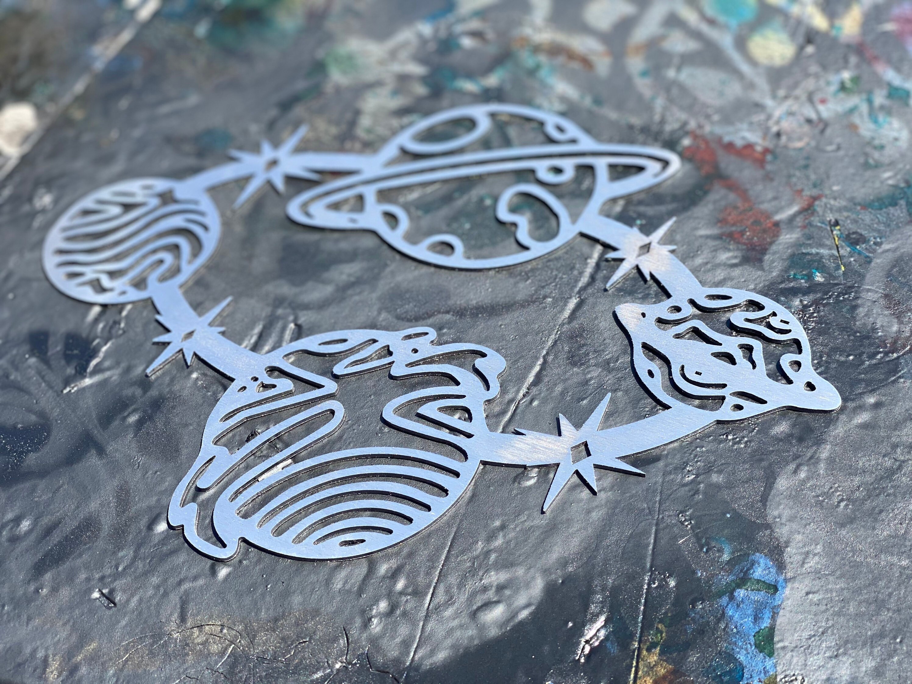 Solar System Metal Art Metal Wall Art Planet Metal Art | Etsy