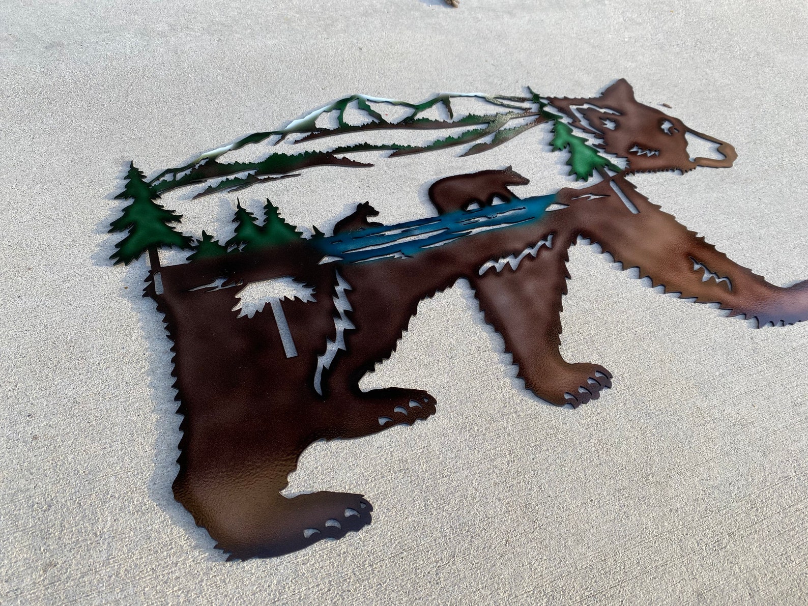 Laser Cut Bear Metal wall art Metal bear wall art Metal | Etsy