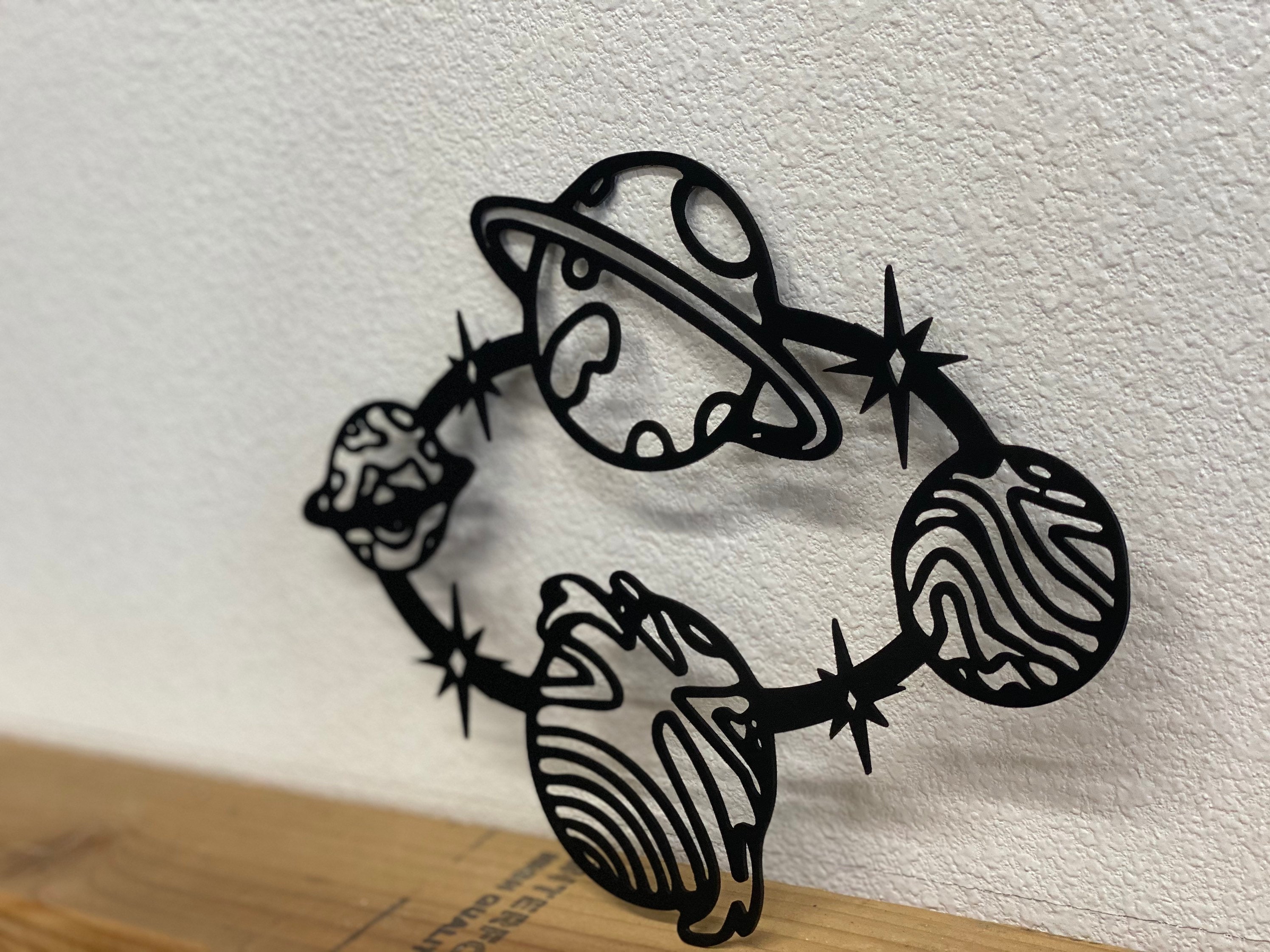 Solar System Metal Art Metal Wall Art Planet Metal Art | Etsy