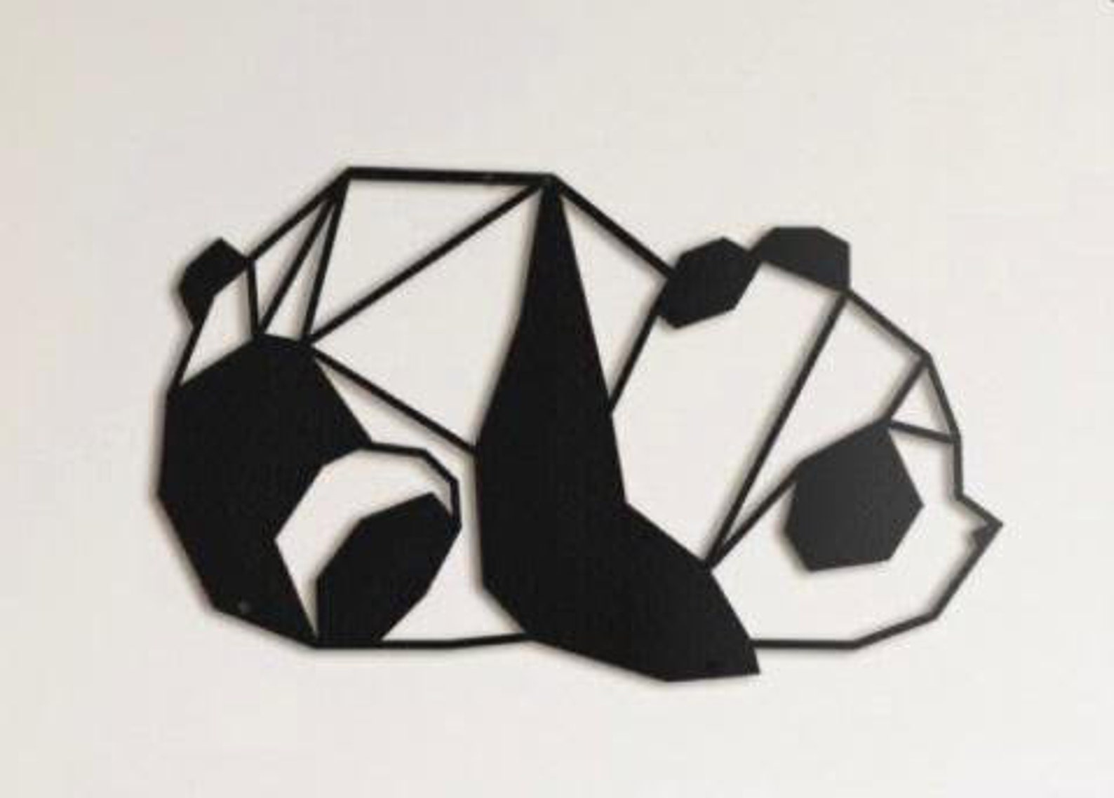 Geometric Panda Geometric Metal Panda Panda Wall Art | Etsy
