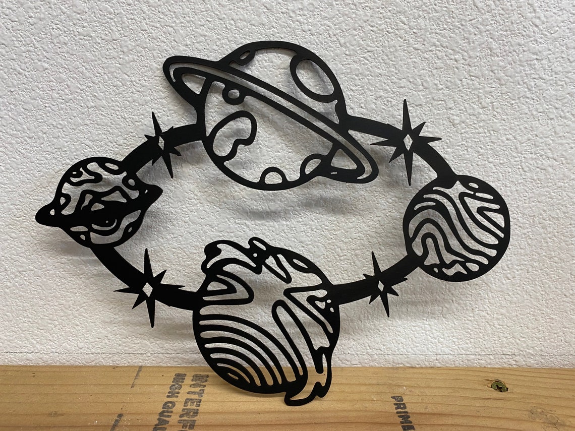 Solar System Metal Art Metal Wall Art Planet Metal Art | Etsy