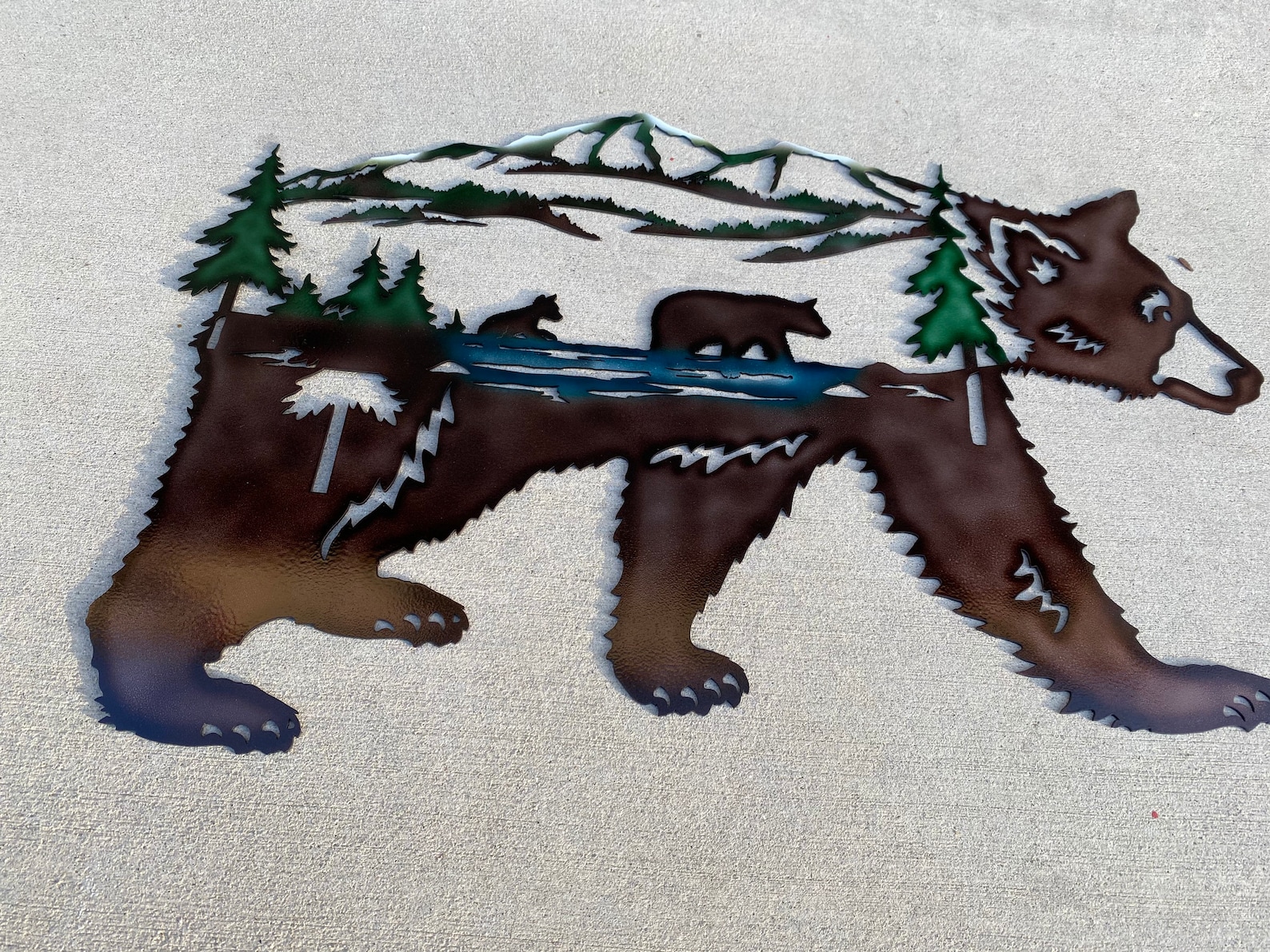 Laser Cut Bear Metal wall art Metal bear wall art Metal | Etsy