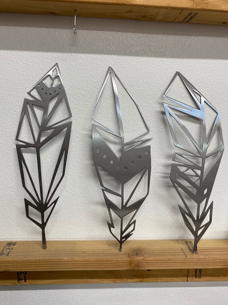 Feather Metal Wall Art Metal Wall Art Feather Art - Etsy