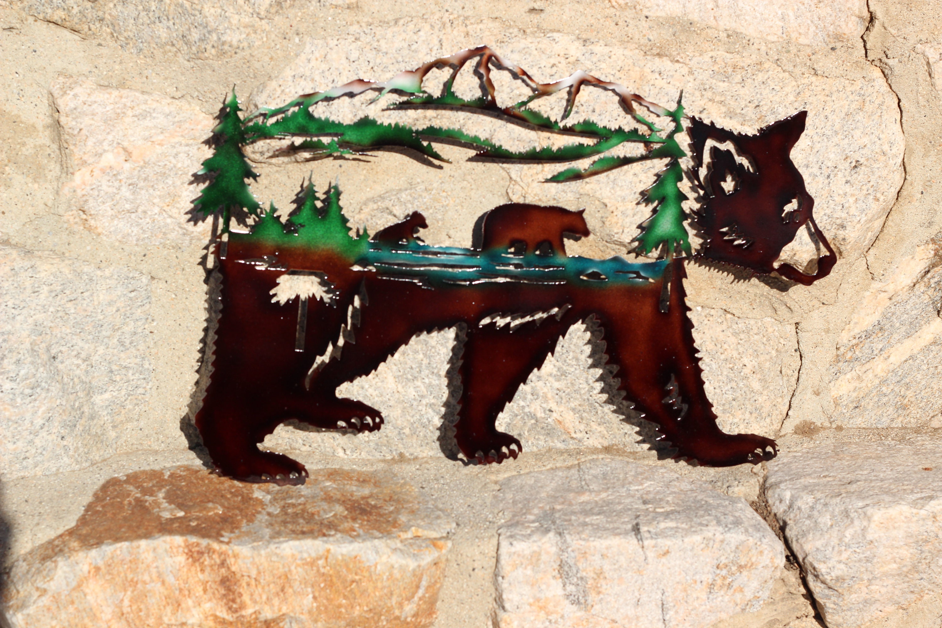 Laser Cut Bear Metal wall art Metal bear wall art Metal | Etsy
