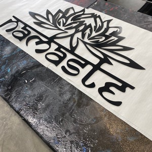 Namaste Metal Wall Sign, Namaste Wall Art, Meditation Wall Art, Metal ...