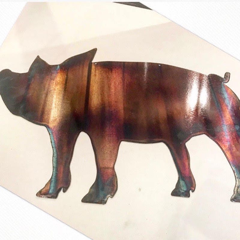 Metal Pig - Etsy