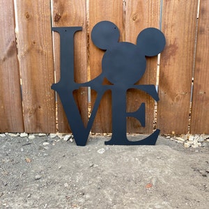 Mickey Mouse Love Metal Wall Art, Mickey Mouse Wall Art, Wall Art ...