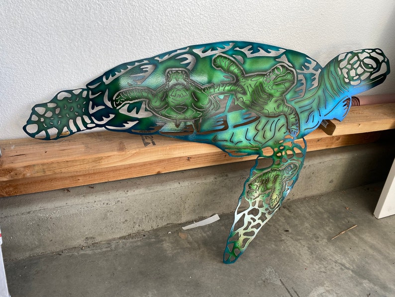 Metal Sea Turtle Sea Turtle Metal wall art Metal wall art | Etsy