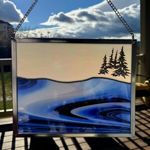 Stained Glass Winter Scene - Etsy