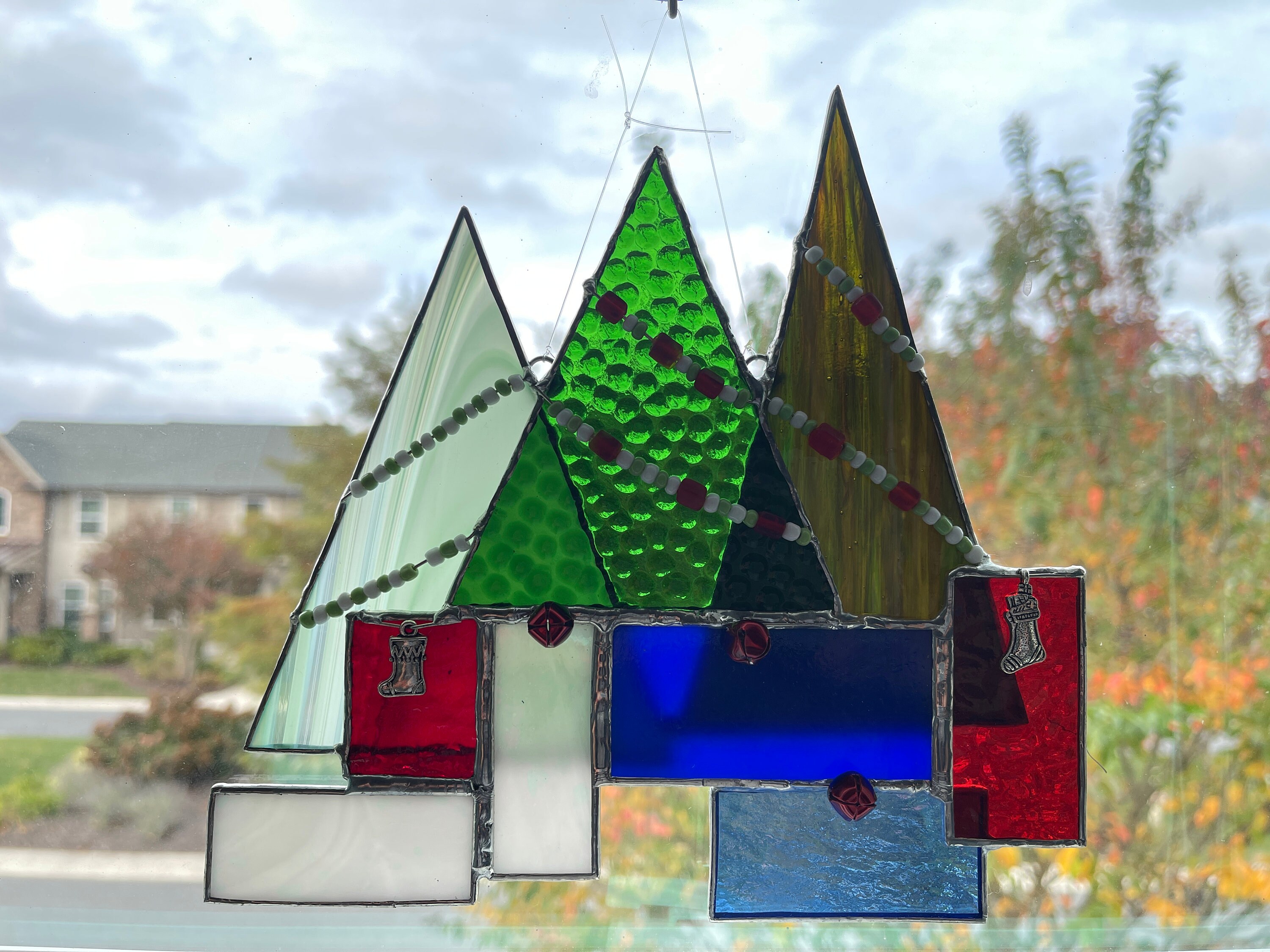 Stained Glass Christmas Trees and Packages - Etsy