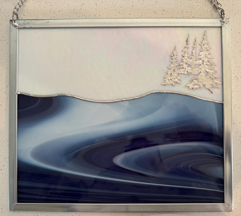 Stained Glass Winter Scene - Etsy