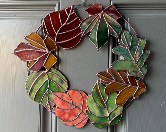 Stained Glass Fall Leaves - Etsy