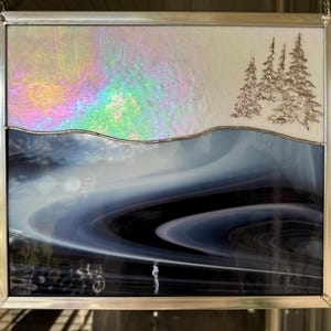 Stained Glass Winter Scene - Etsy