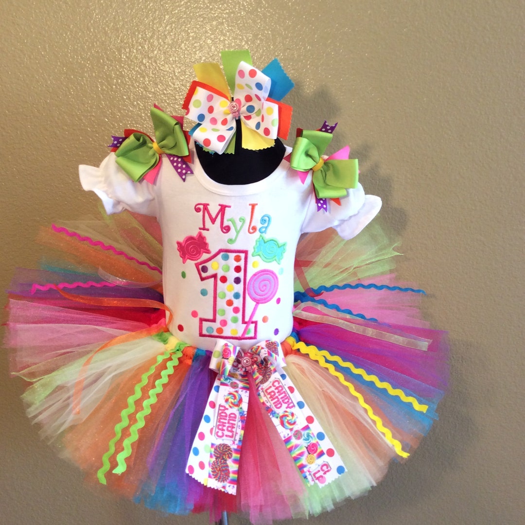Candy Land Rainbow Tutu Set 3 Piece Custom Made up to Size 6x - Etsy