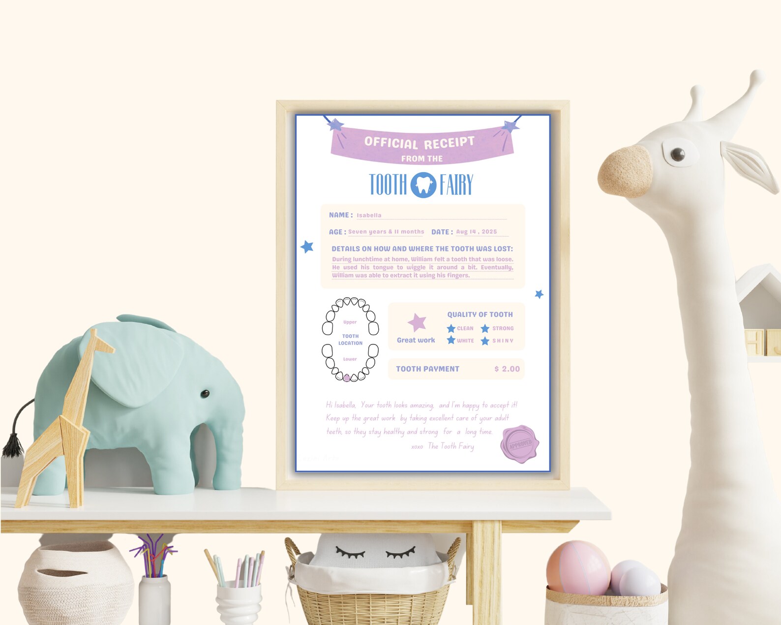 Tooth Fairy Printable, Tooth Fairy Receipt, First Tooth Certificate ...