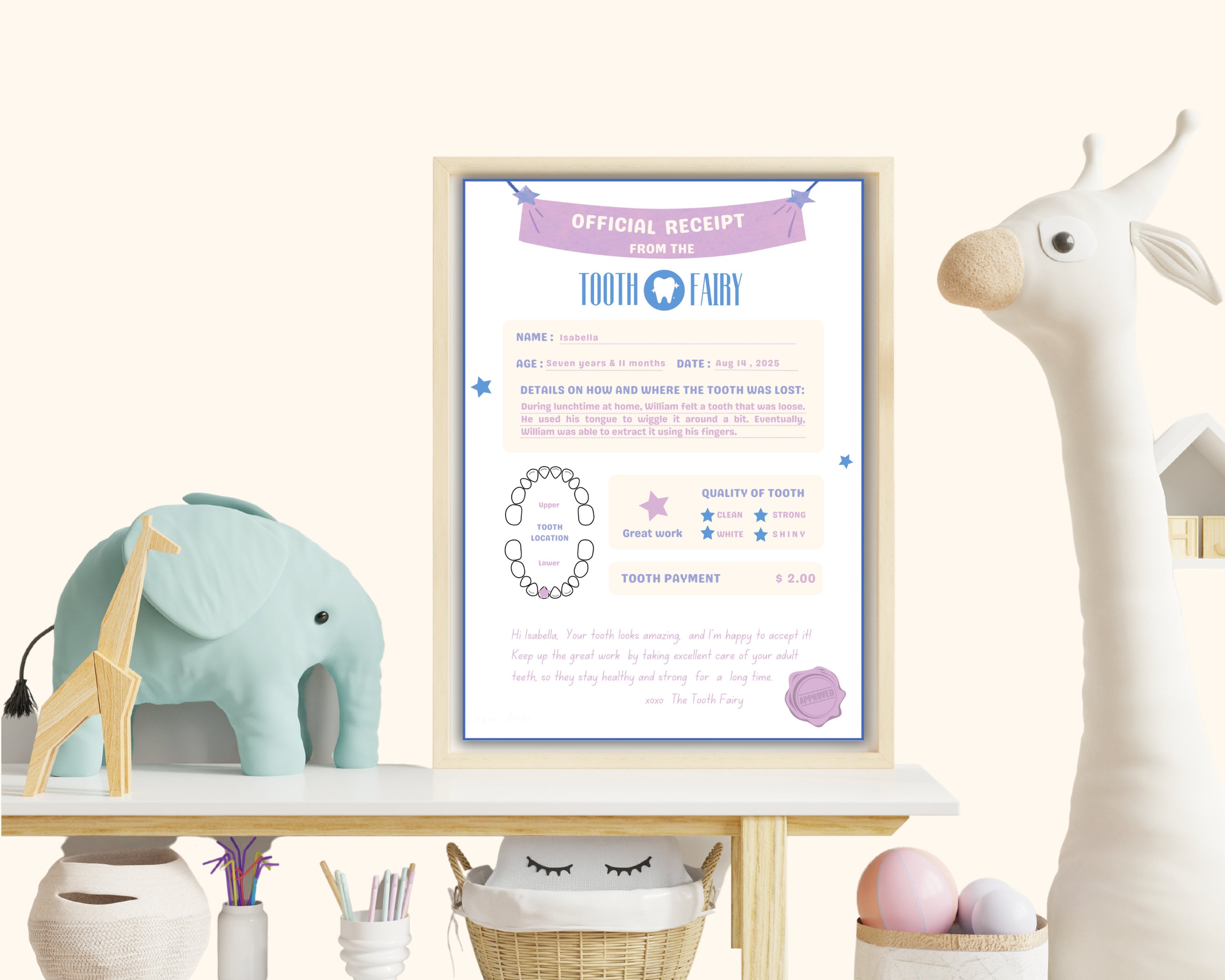 Tooth Fairy Printable, Tooth Fairy Receipt, First Tooth Certificate ...