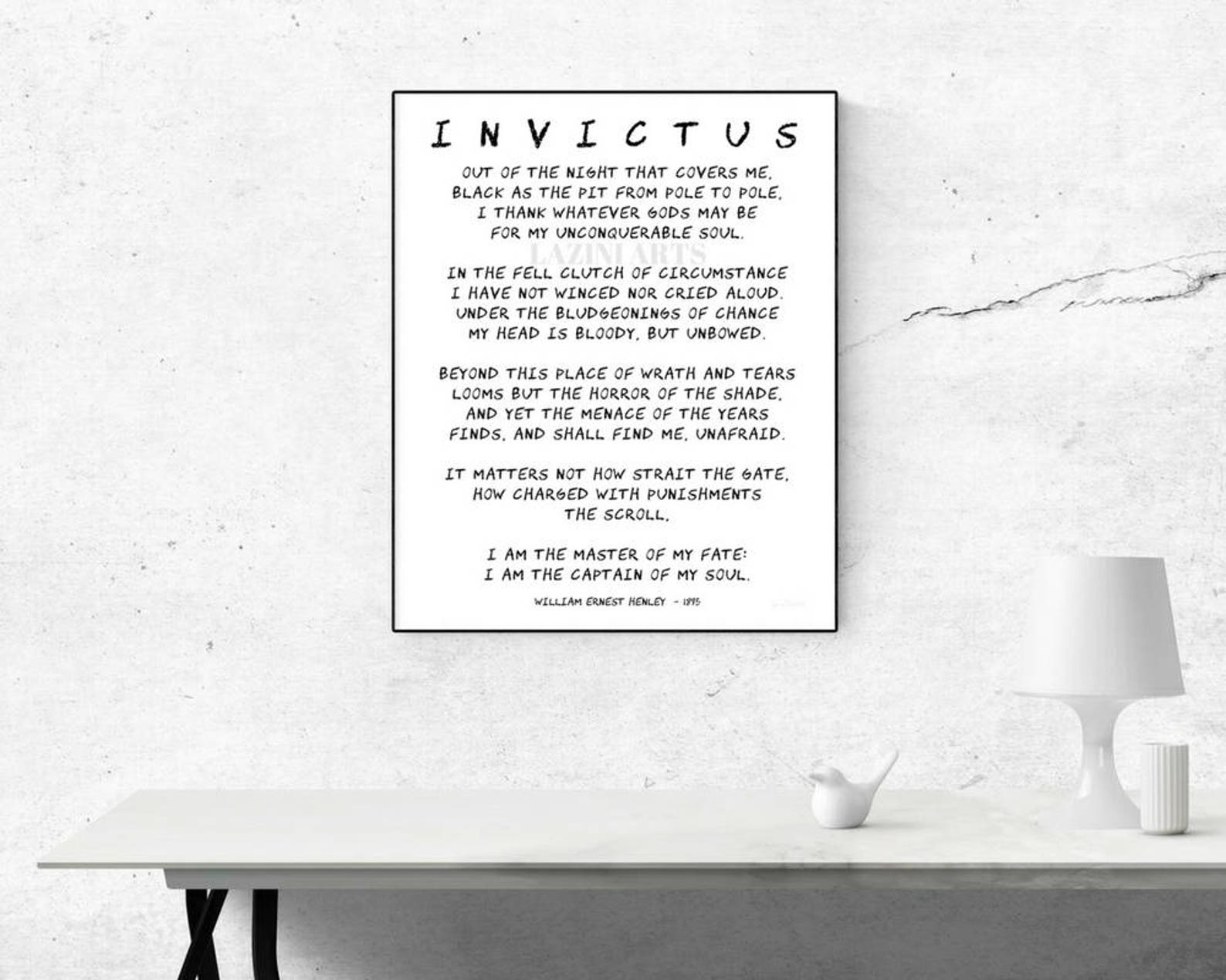 Famous Poem. Invictus. Invictus Poem. Handwritten Font. - Etsy España
