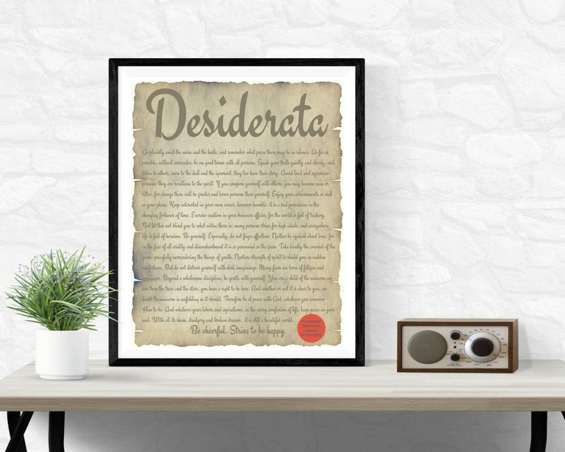 Antique Gift. Graduation Gift. Desiderata. Desiderata Poster. - Etsy