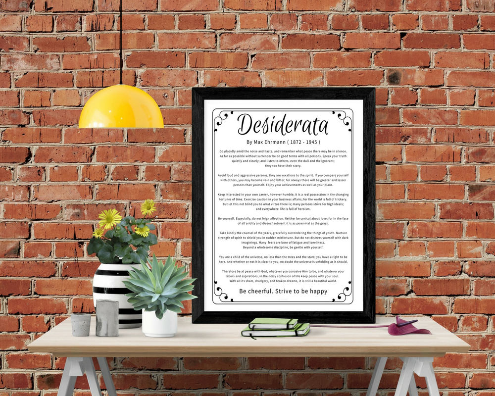 Desiderata. Full Text. Print Desiderata. Desiderata Art Print ...