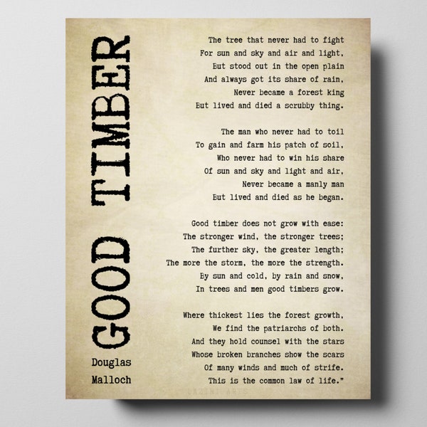 Good Timber Poem - Etsy