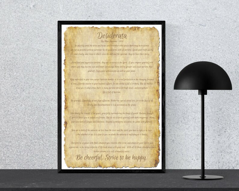 Desiderata Poem for Life. Desiderata Print. Desiderata Poem. Max ...