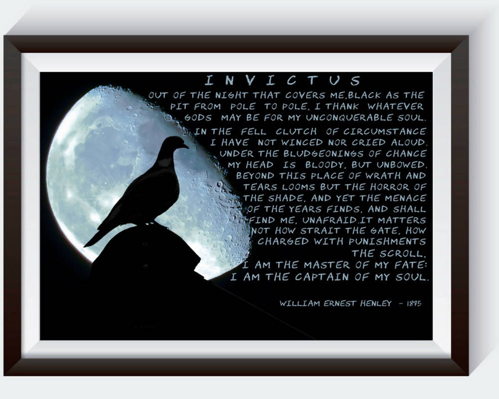 Famous Poem. Invictus Poem. Handwritten Font. William Henley. Full Poem ...