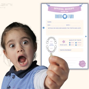 Tooth Fairy Printable, Tooth Fairy Receipt, First Tooth Certificate ...