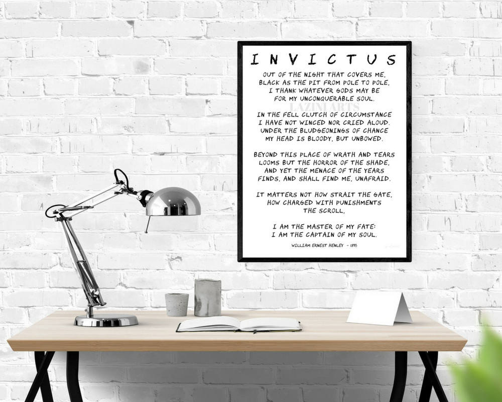 Famous Poem. Invictus. Invictus Poem. Handwritten Font. - Etsy España