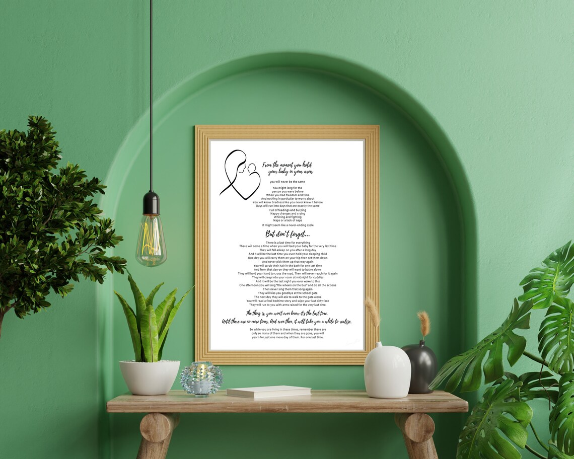Baby Shower Gift. the Last Time Poem PRINTABLE 8x10 11x14 - Etsy