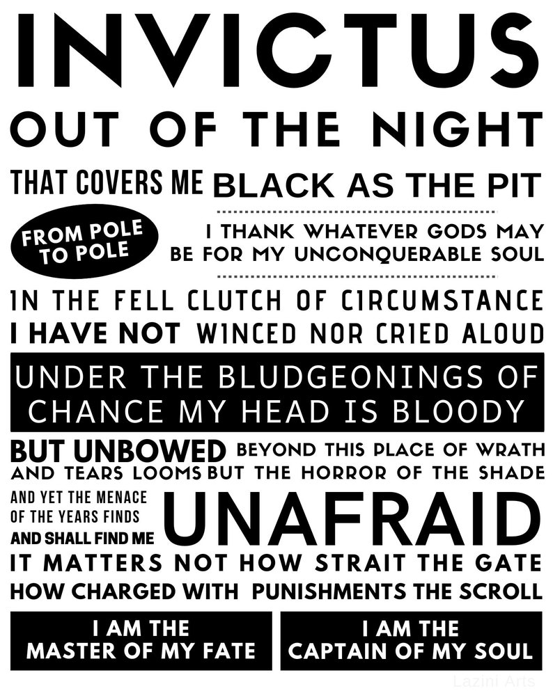 Poem About Life: Invictus Poem by William Ernest Henley. Inspirational ...