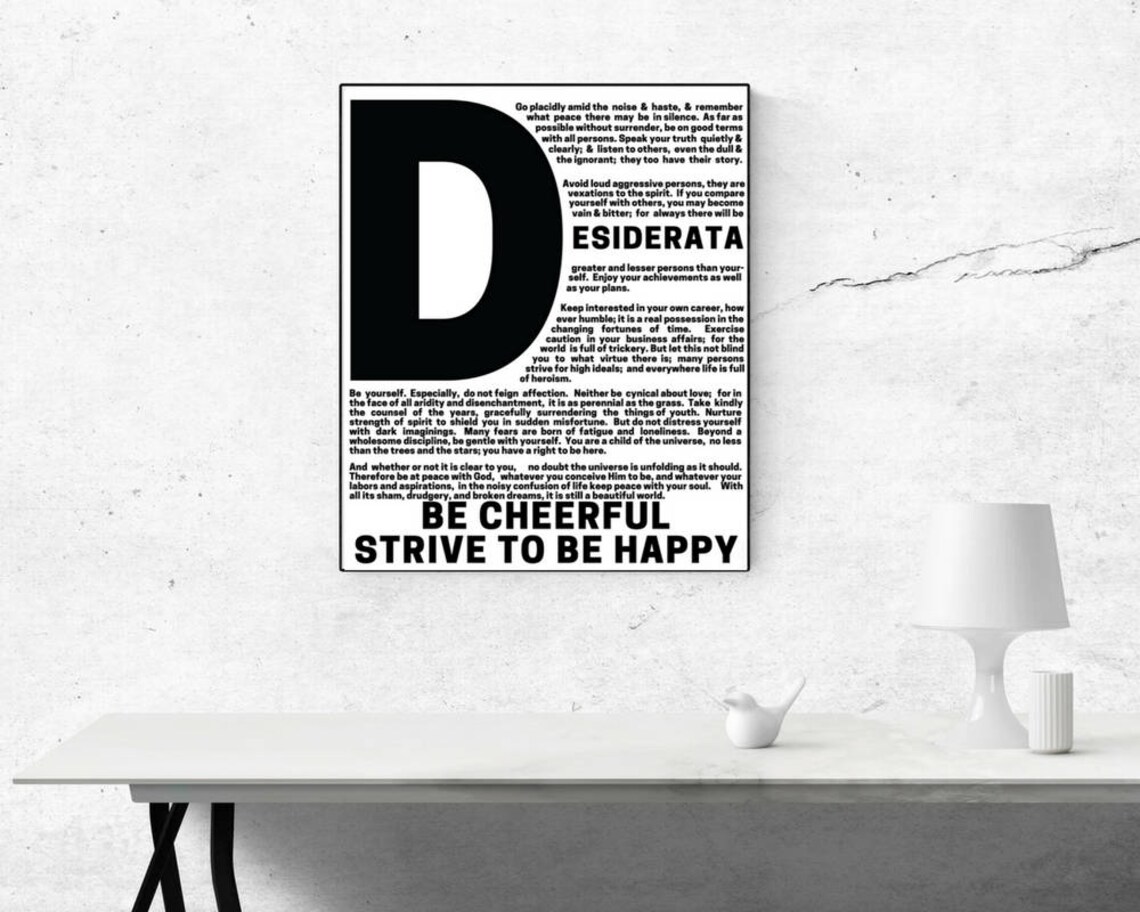 Desiderata. Calligraphy. Desiderata Poem. Max Ehrmann. Desiderata ...