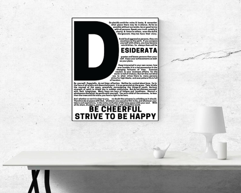 Desiderata. Calligraphy. Desiderata Poem. Max Ehrmann. Desiderata ...