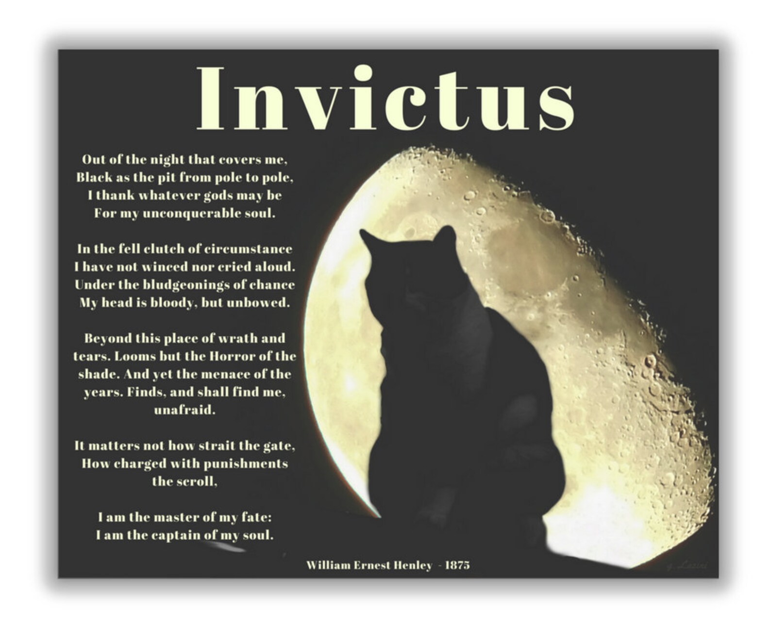 Poem About Life: Invictus Poem by William Ernest Henley. - Etsy