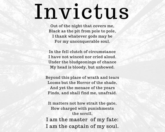 Invictus Poem Printable Version