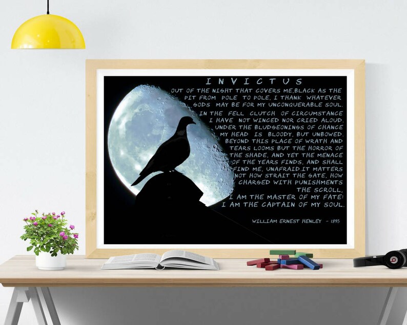 Famous Poem. Invictus Poem. Handwritten Font. William Henley. Full Poem ...