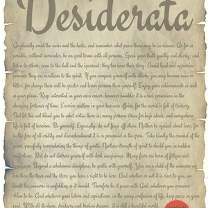 Antique Gift. Graduation Gift. Desiderata. Desiderata Poster. - Etsy