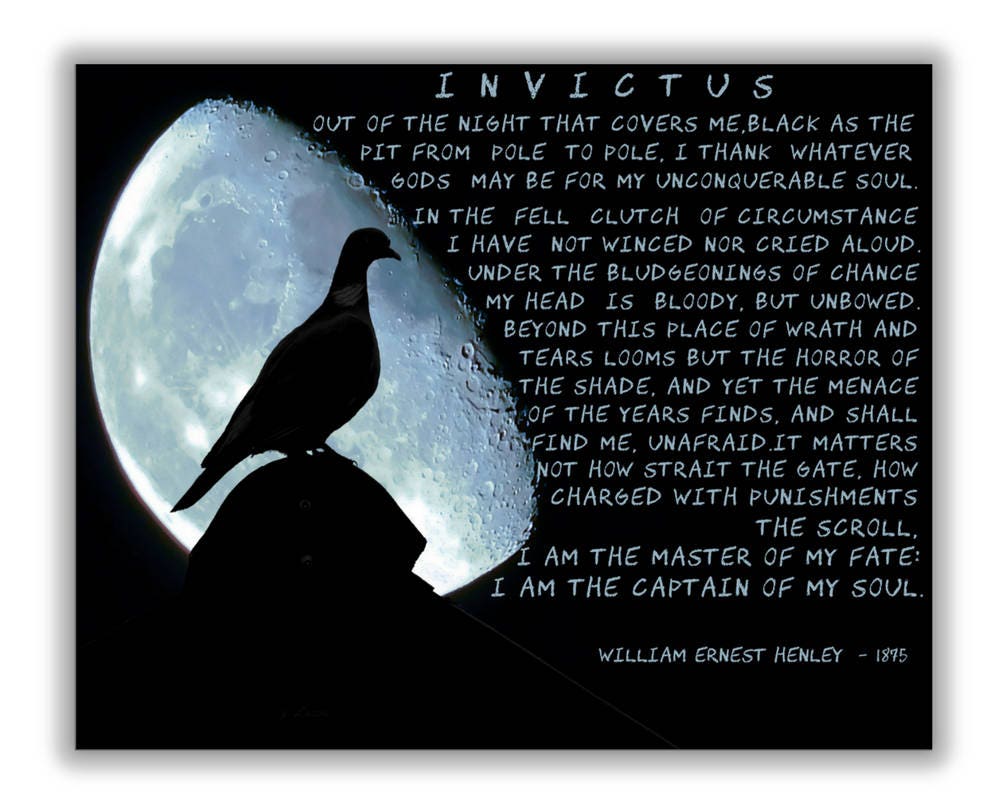 Famous Poem. Invictus Poem. Handwritten Font. William Henley. Full Poem ...