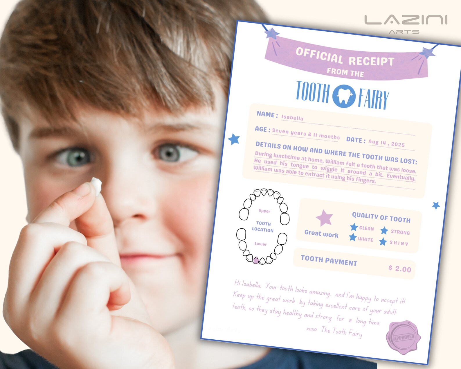 Tooth Fairy Printable, Tooth Fairy Receipt, First Tooth Certificate ...