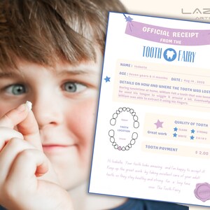 Tooth Fairy Printable, Tooth Fairy Receipt, First Tooth Certificate ...