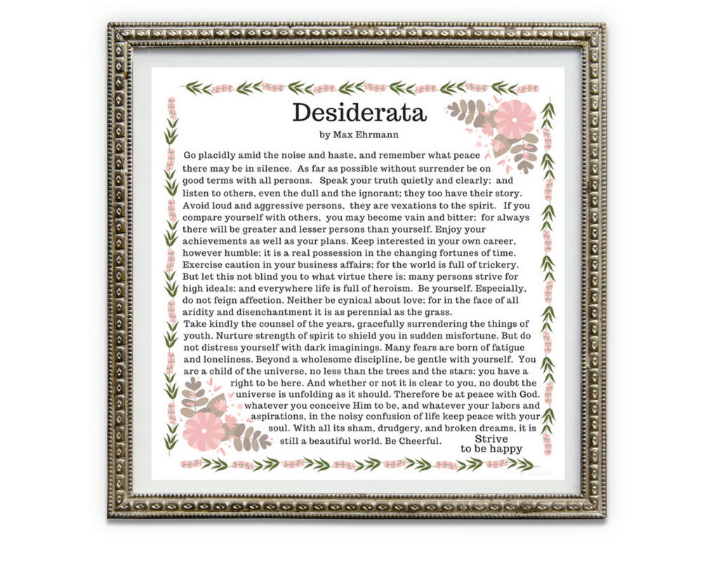 Desiderata Full Text. Desiderata Full Poem. Desiderata Poster. - Etsy ...