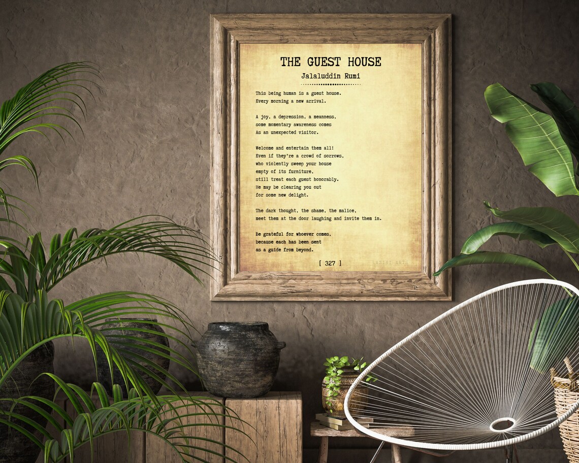 Rumi Quote: the Guest House Poem Typewriter Font, Rumi Poetry ...